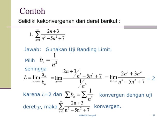 Barisan dan Deret ( Kalkulus 2 ) | PPS