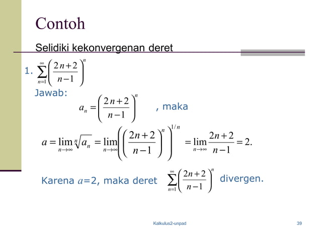 Barisan dan Deret ( Kalkulus 2 ) | PPS