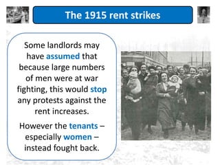 era of the great war - rent strikes | PPT