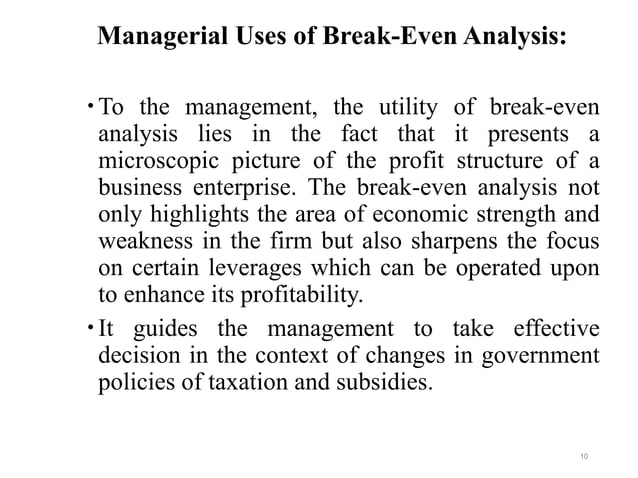 The Break-even Analysis | PPTX
