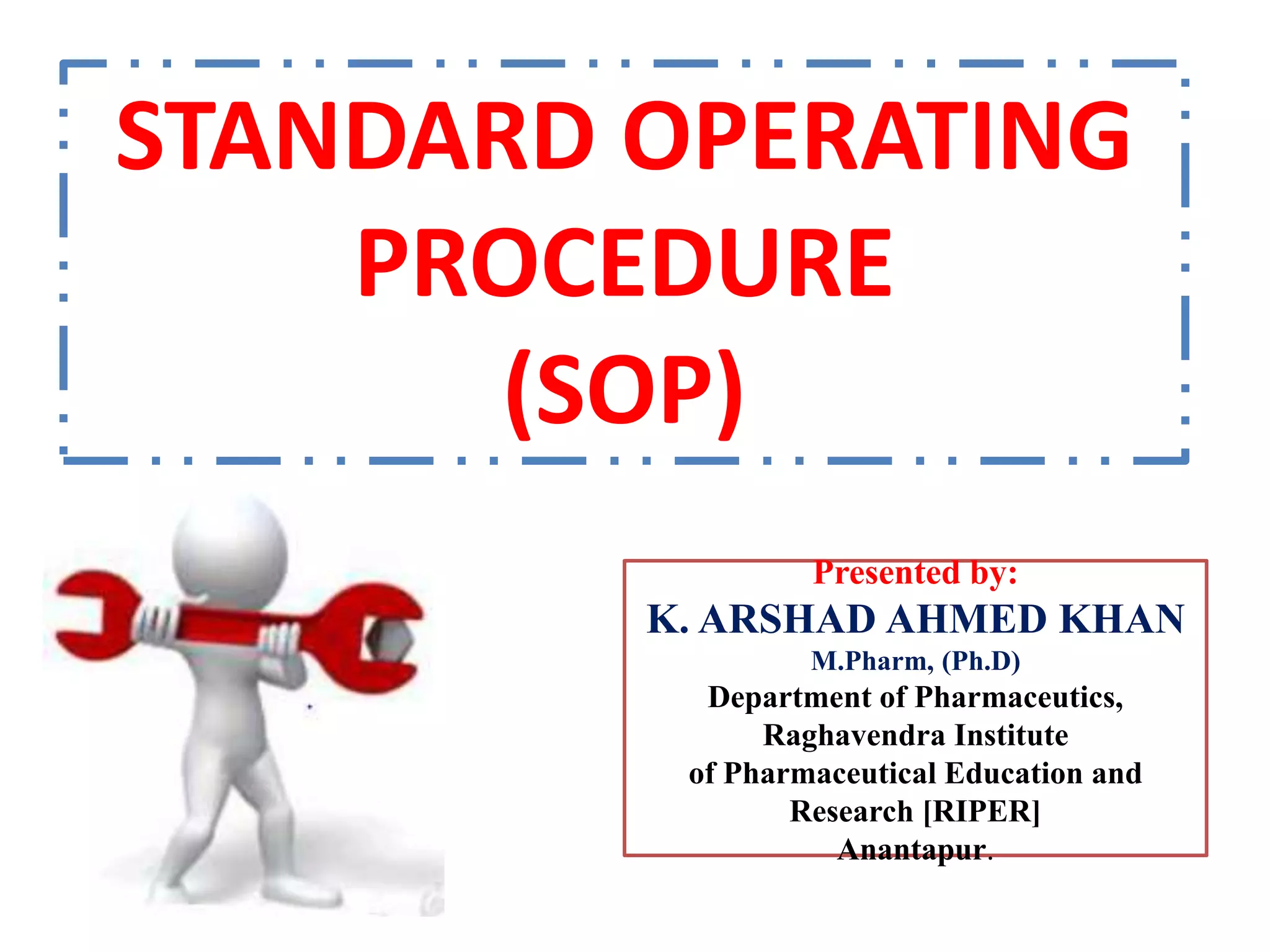 SOP- Standard Operation Procedure. | PPTX