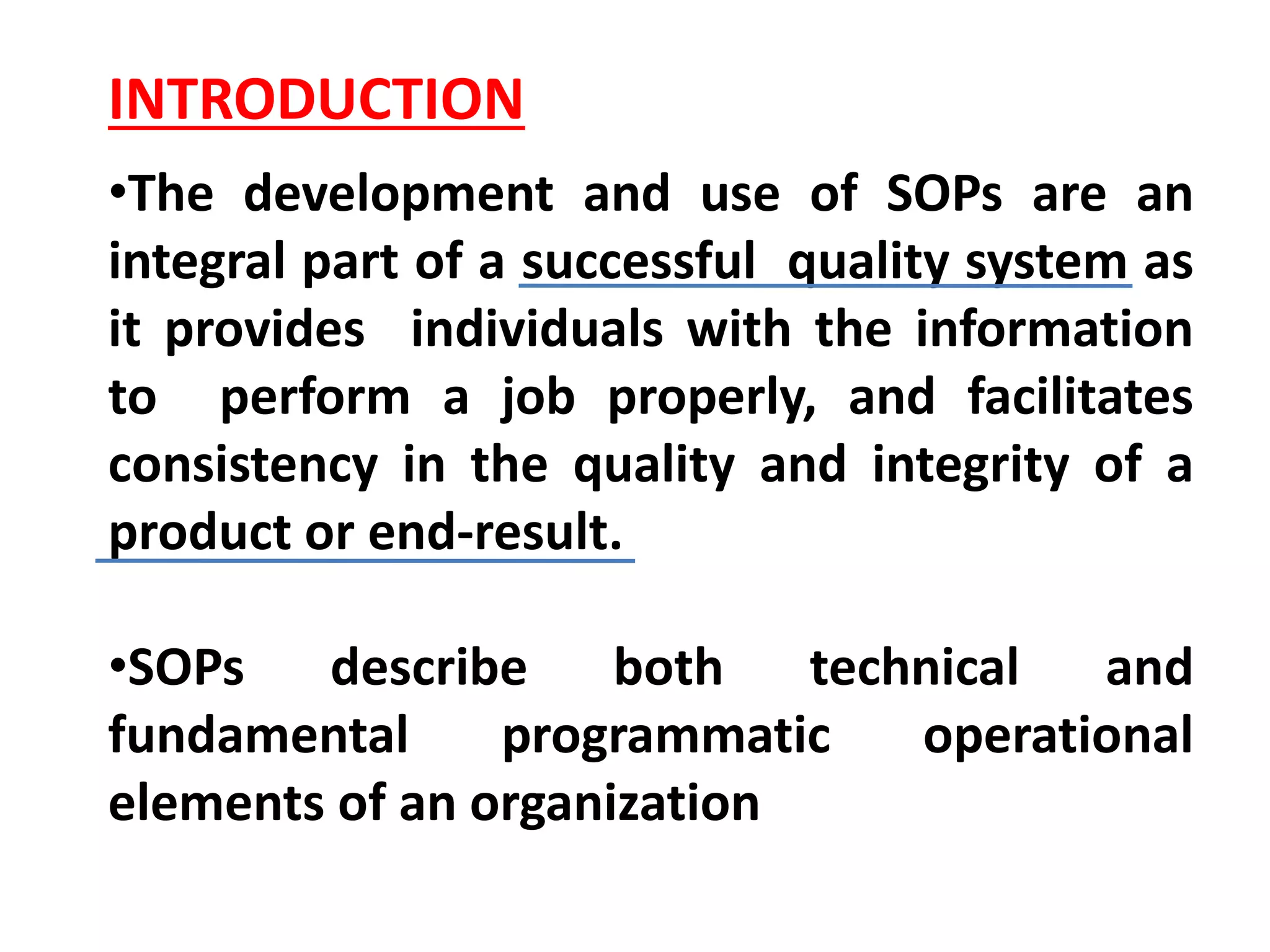SOP- Standard Operation Procedure. | PPTX