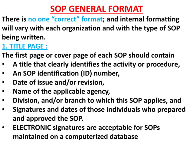 SOP- Standard Operation Procedure. | PPTX