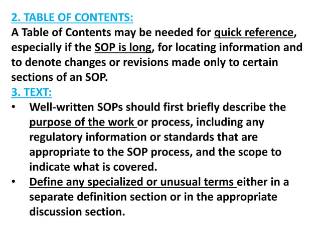 SOP- Standard Operation Procedure. | PPTX