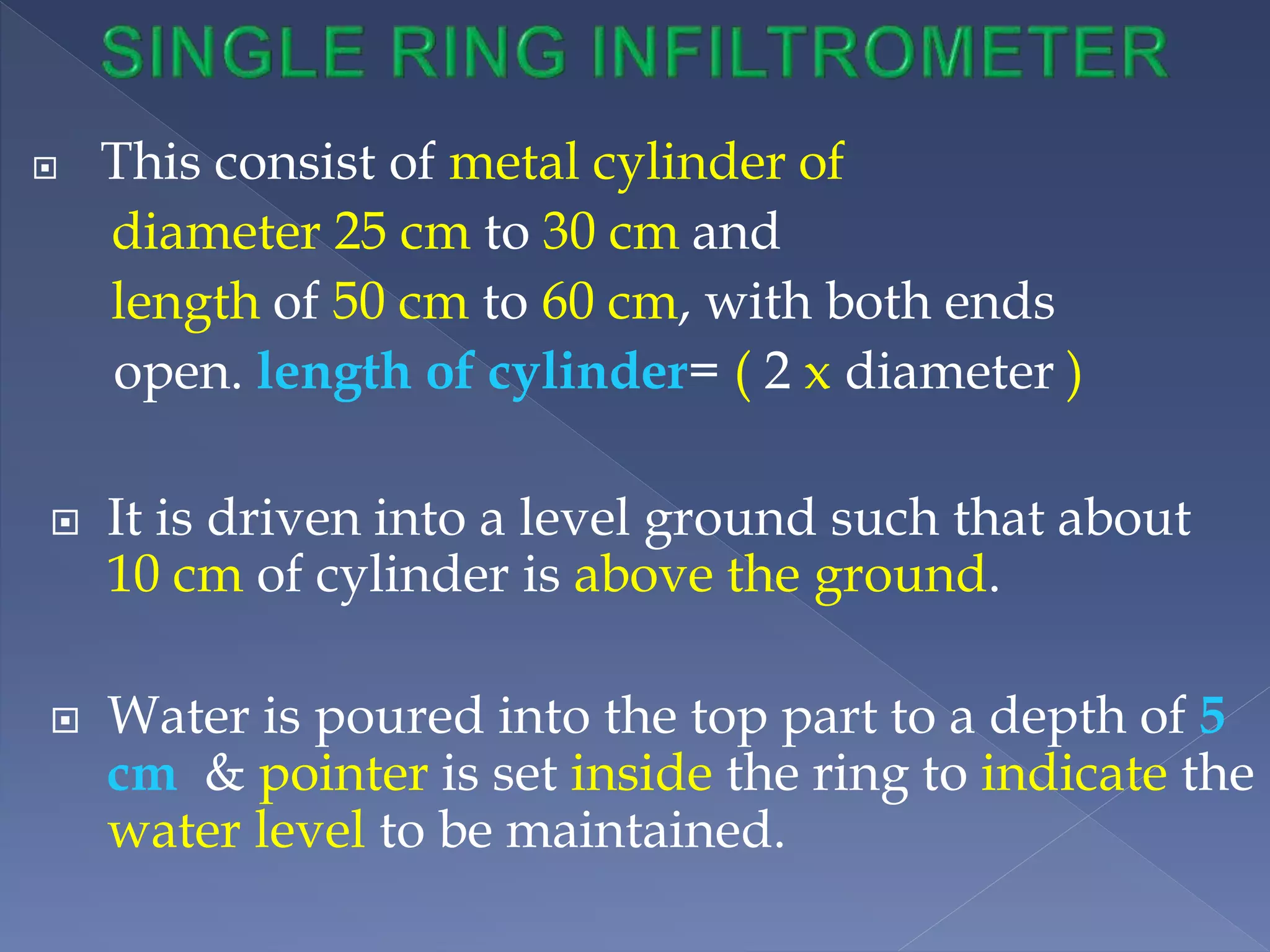 measurement of infiltration | PPTX