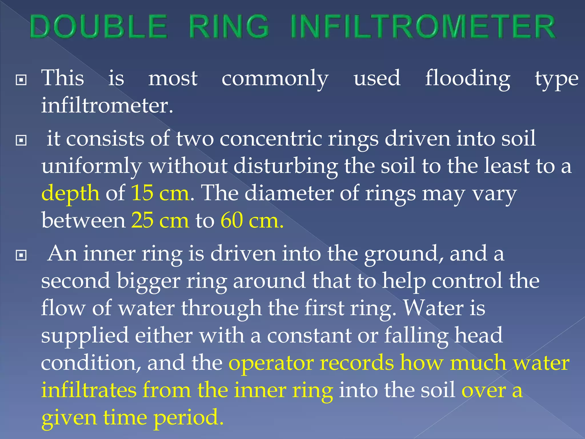 measurement of infiltration | PPTX