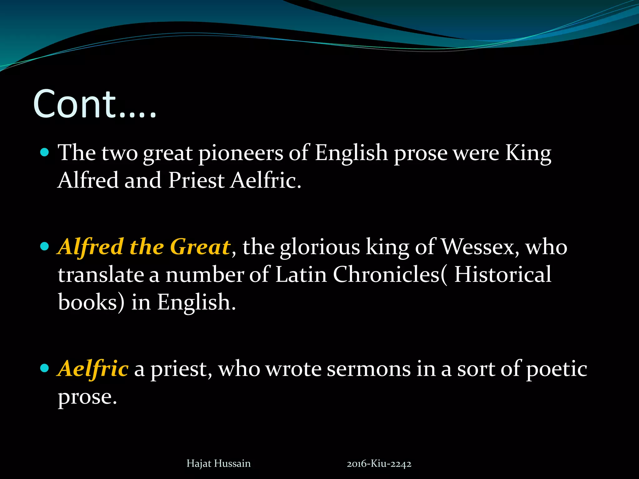 Anglo Saxons Period or Old English | PPTX