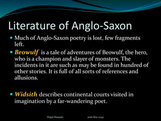 Anglo Saxons Period or Old English | PPTX