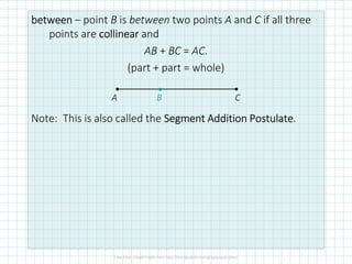 2.2 Segment Addition Postulate | PPT