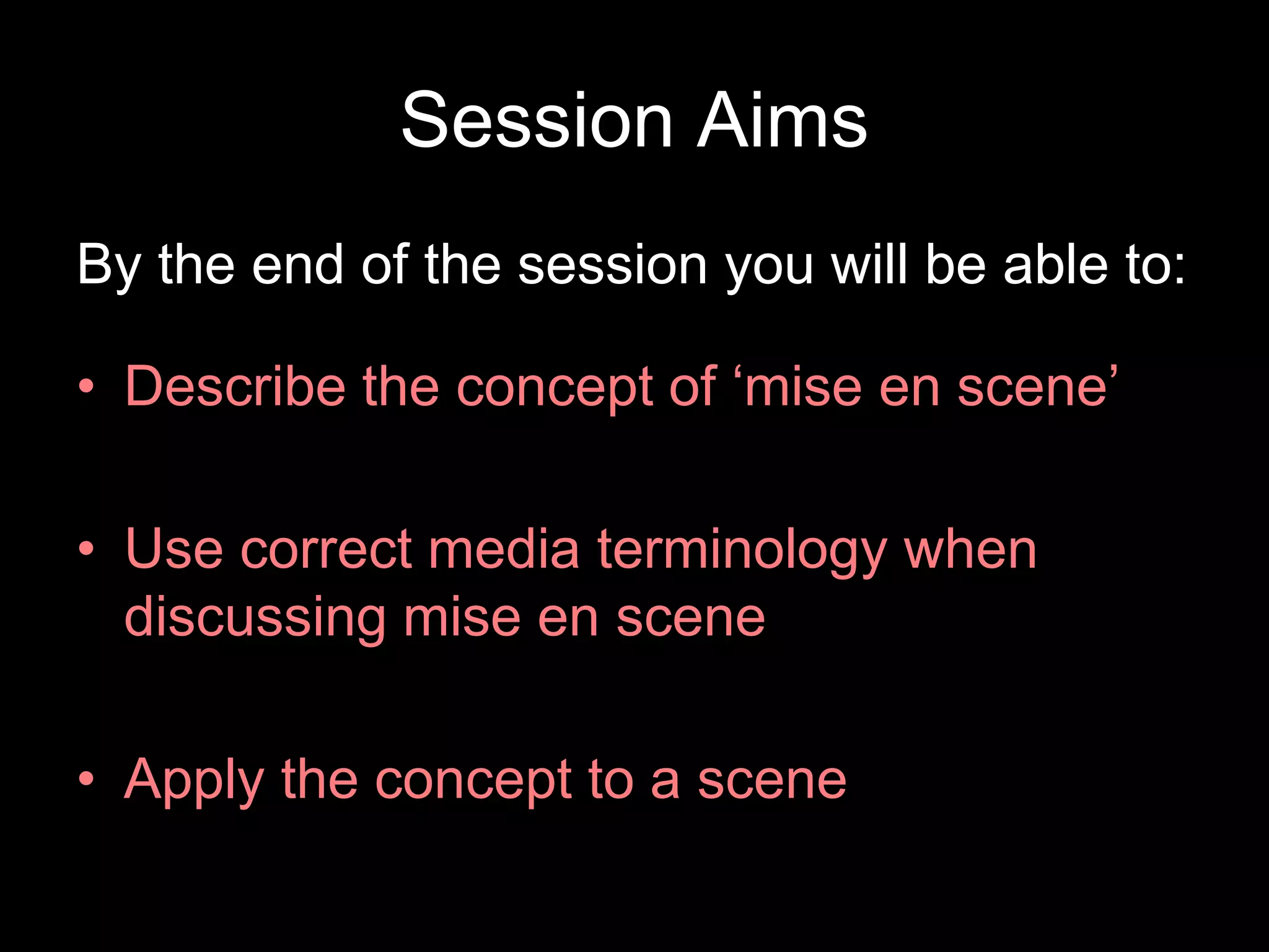 Intro to mise en scene | PPTX