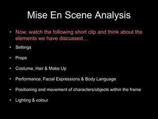 Intro to mise en scene | PPTX