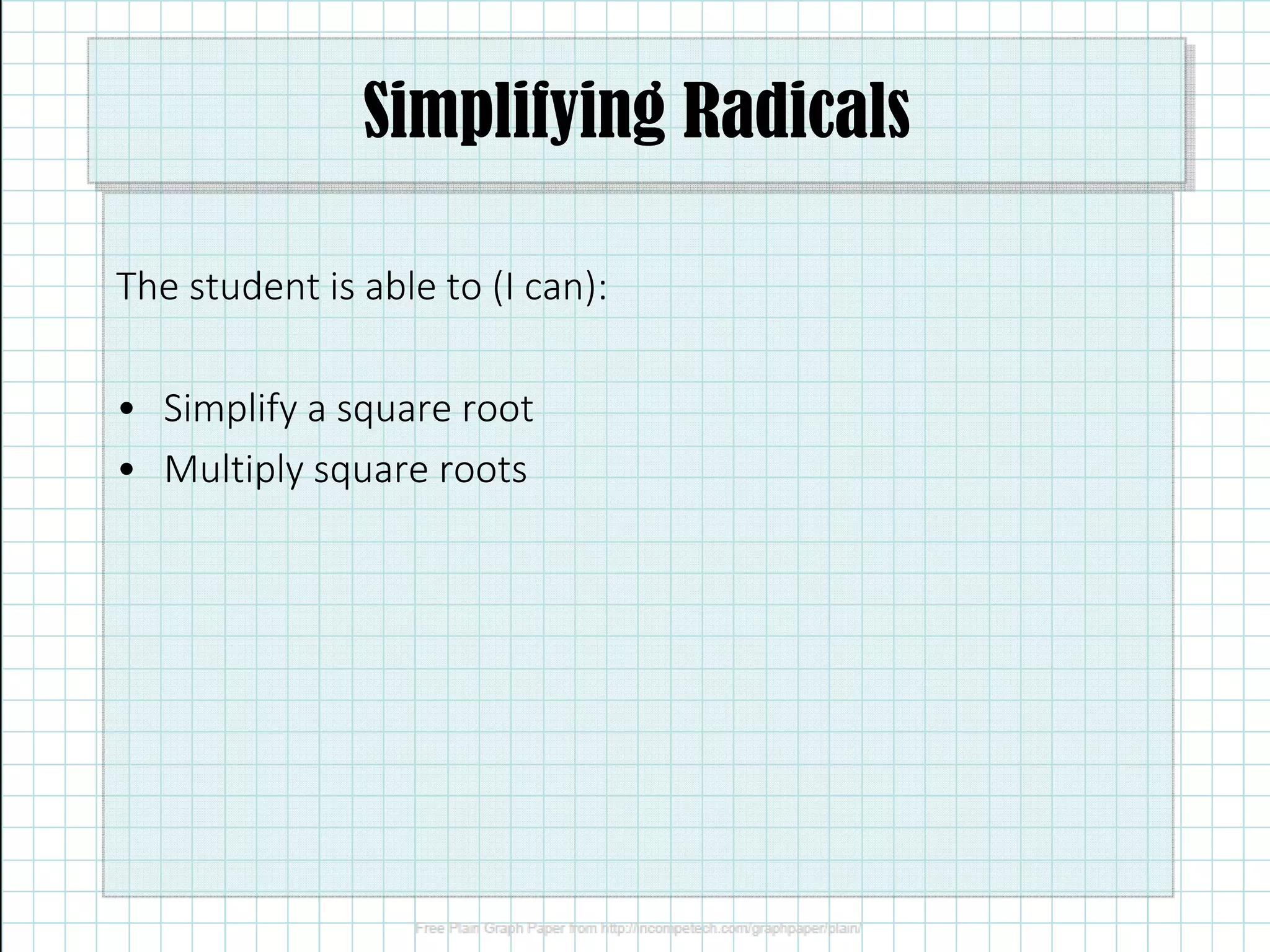 2.3 Simplifying Radicals | PDF | Science