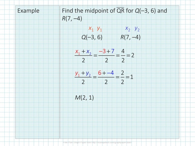 2.3 Distance and Midpoint Formulas | PPT