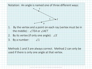 2.4 Naming and Measuring Angles | PDF