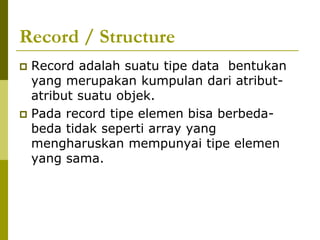 2. Array of Record (Struktur Data) | PDF