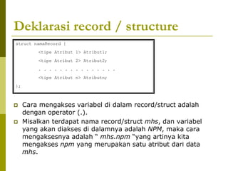 2. Array of Record (Struktur Data) | PPT