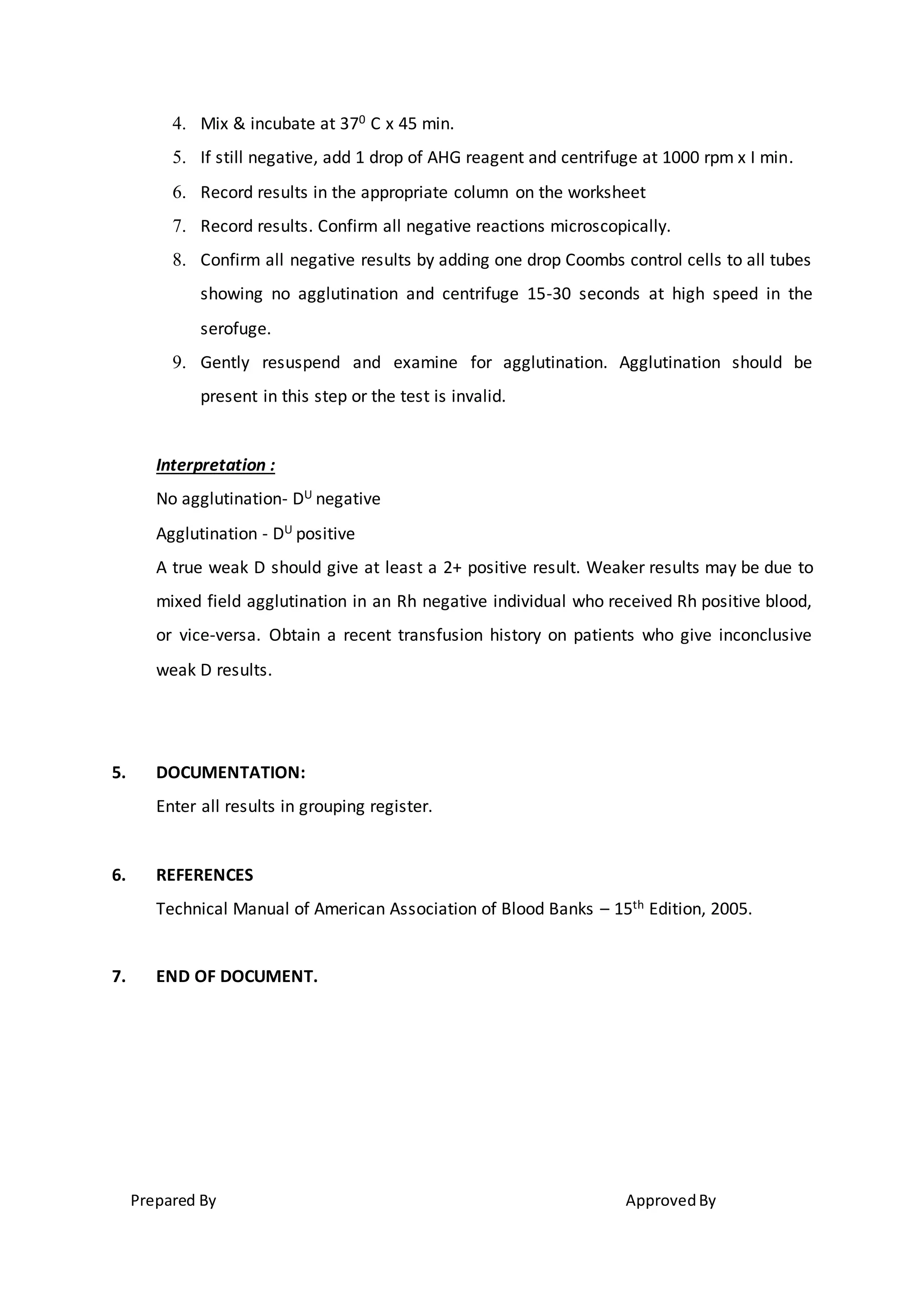 blood group du testing | DOCX