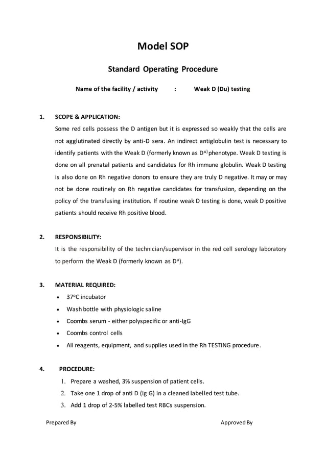 blood group du testing | DOCX