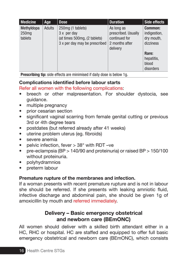 2. health centre Standard treatment guideline | PDF | Pregnancy ...