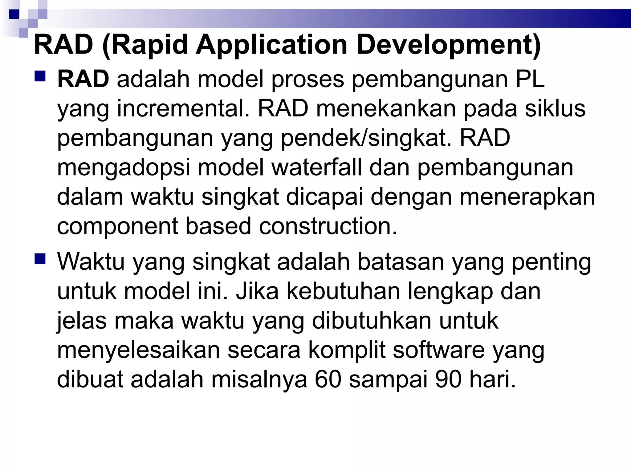 Rekayasa Perangkat Lunak - Model Pengembangan Sistem | PPT
