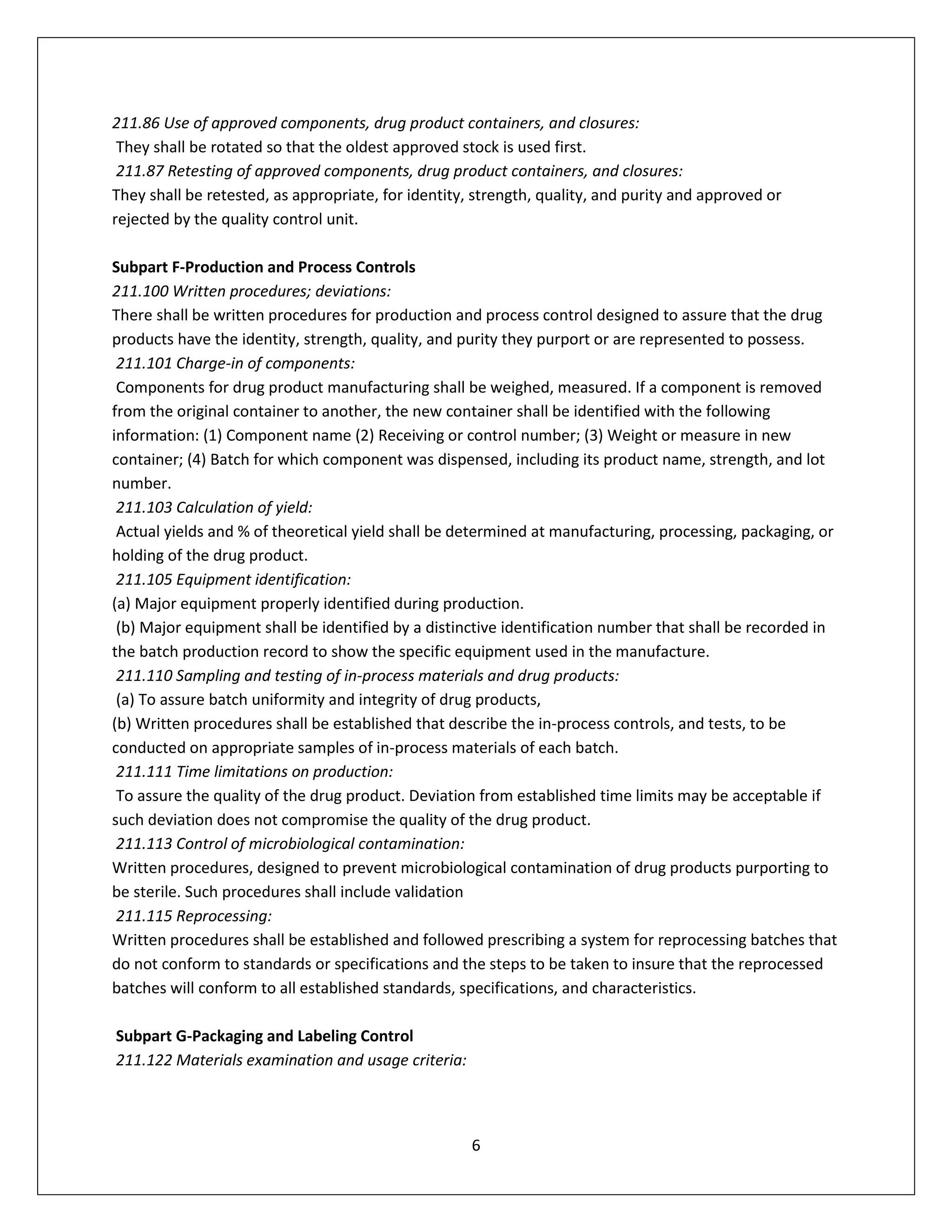 cGMP AS PER USFDA | PDF