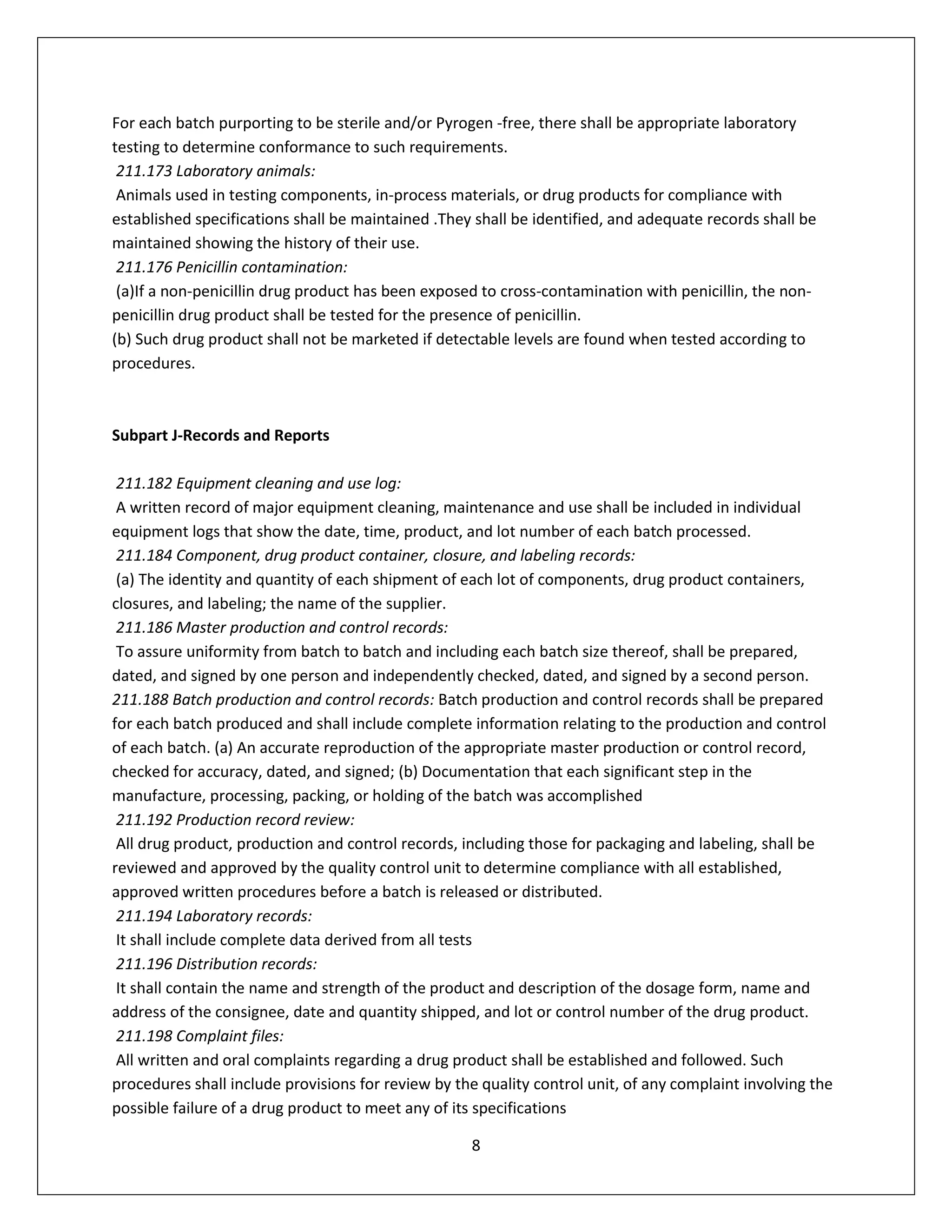 cGMP AS PER USFDA | PDF