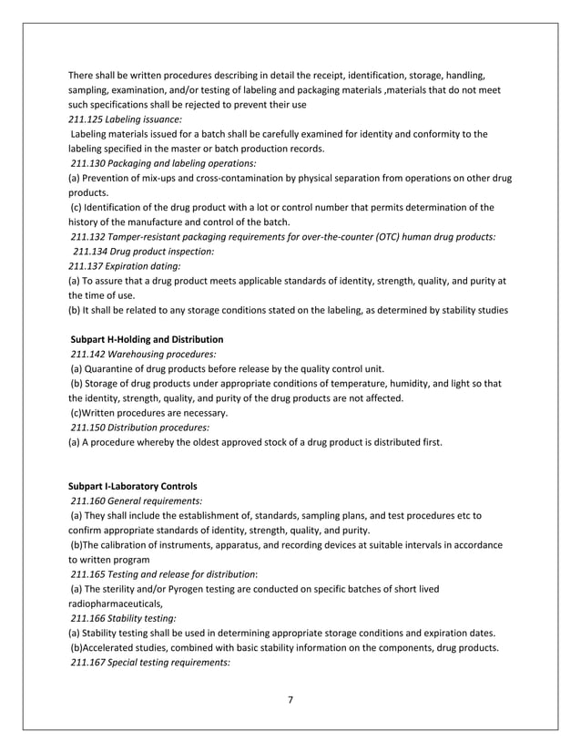 cGMP AS PER USFDA | PDF