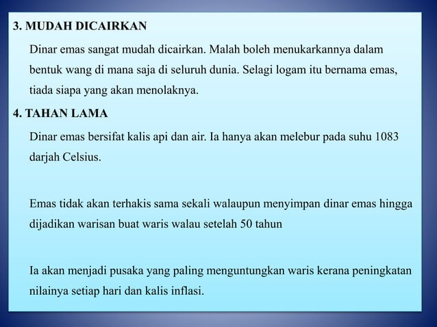 2. bahagian 5 dinar emas | PPT