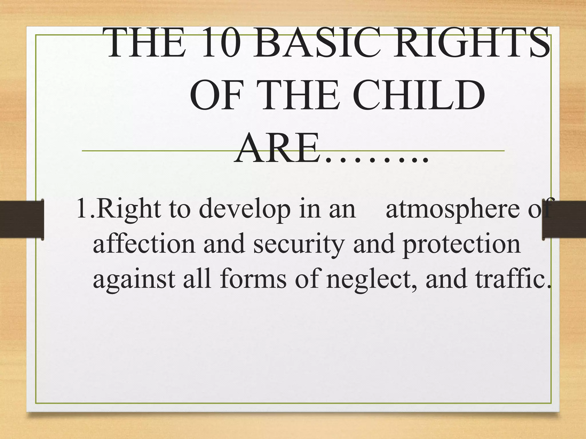 internationally accepted rights of the children | PPT