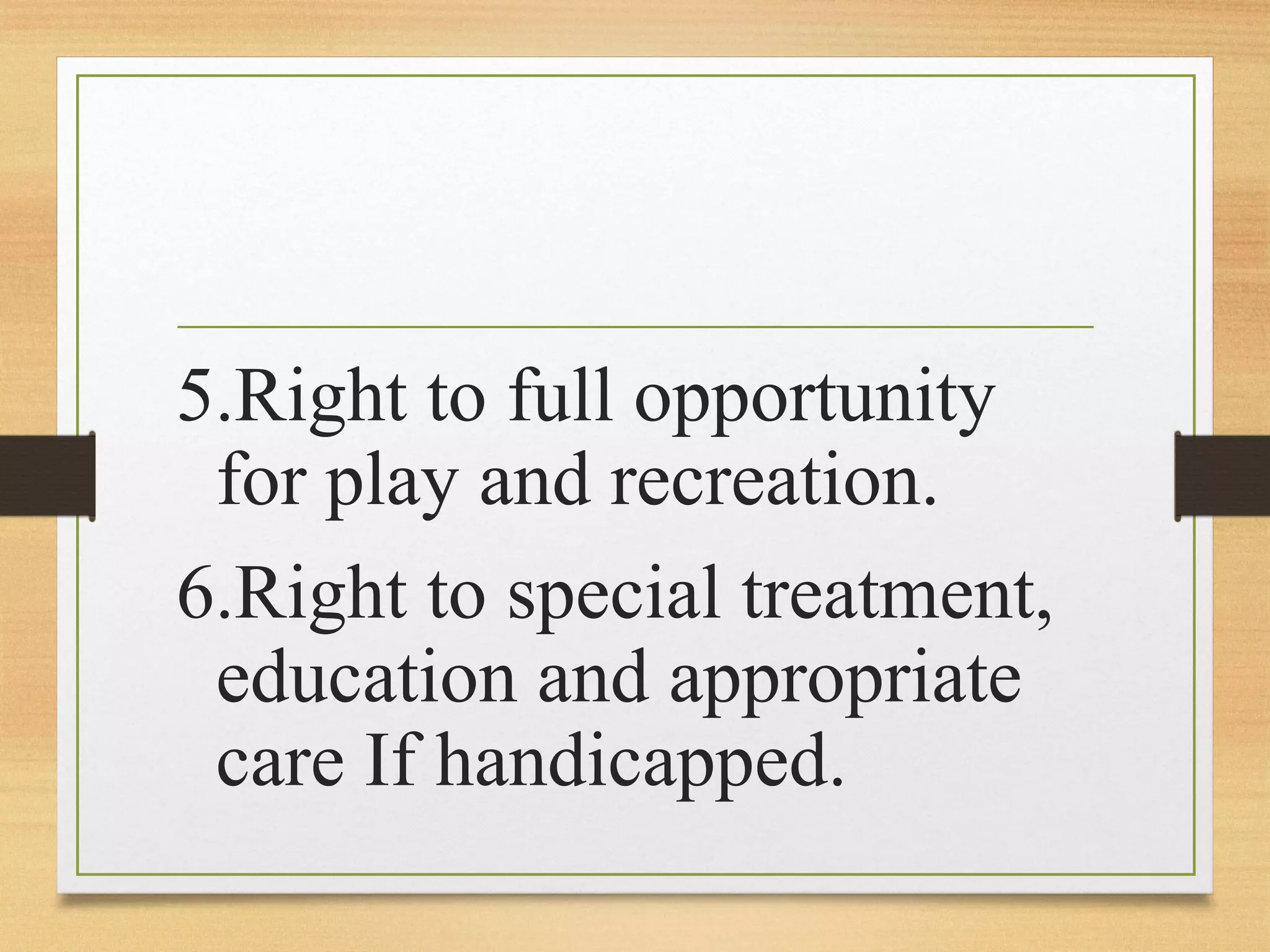 internationally accepted rights of the children | PPT