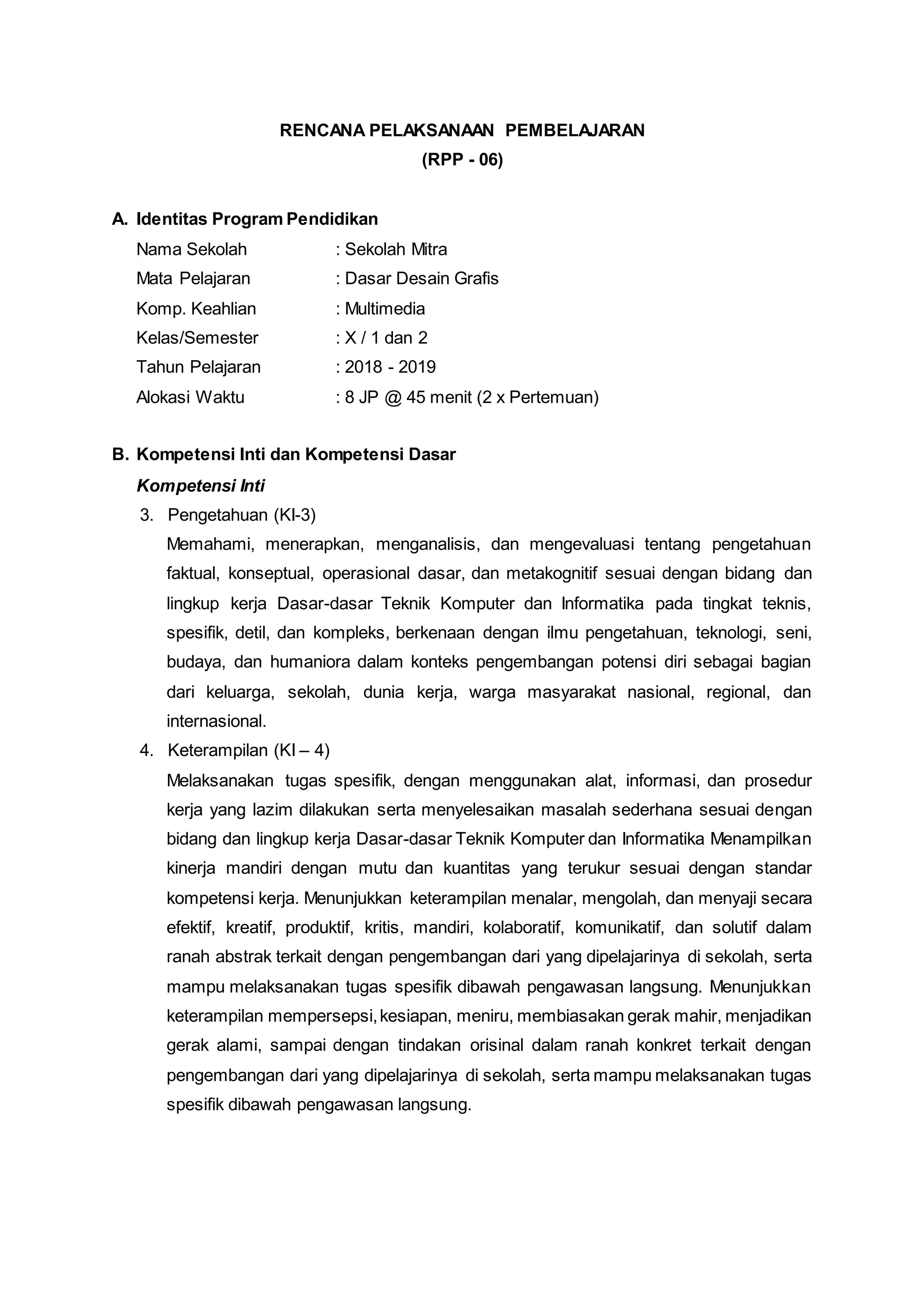 2. rpp dasar desain grafis kd6 | DOCX