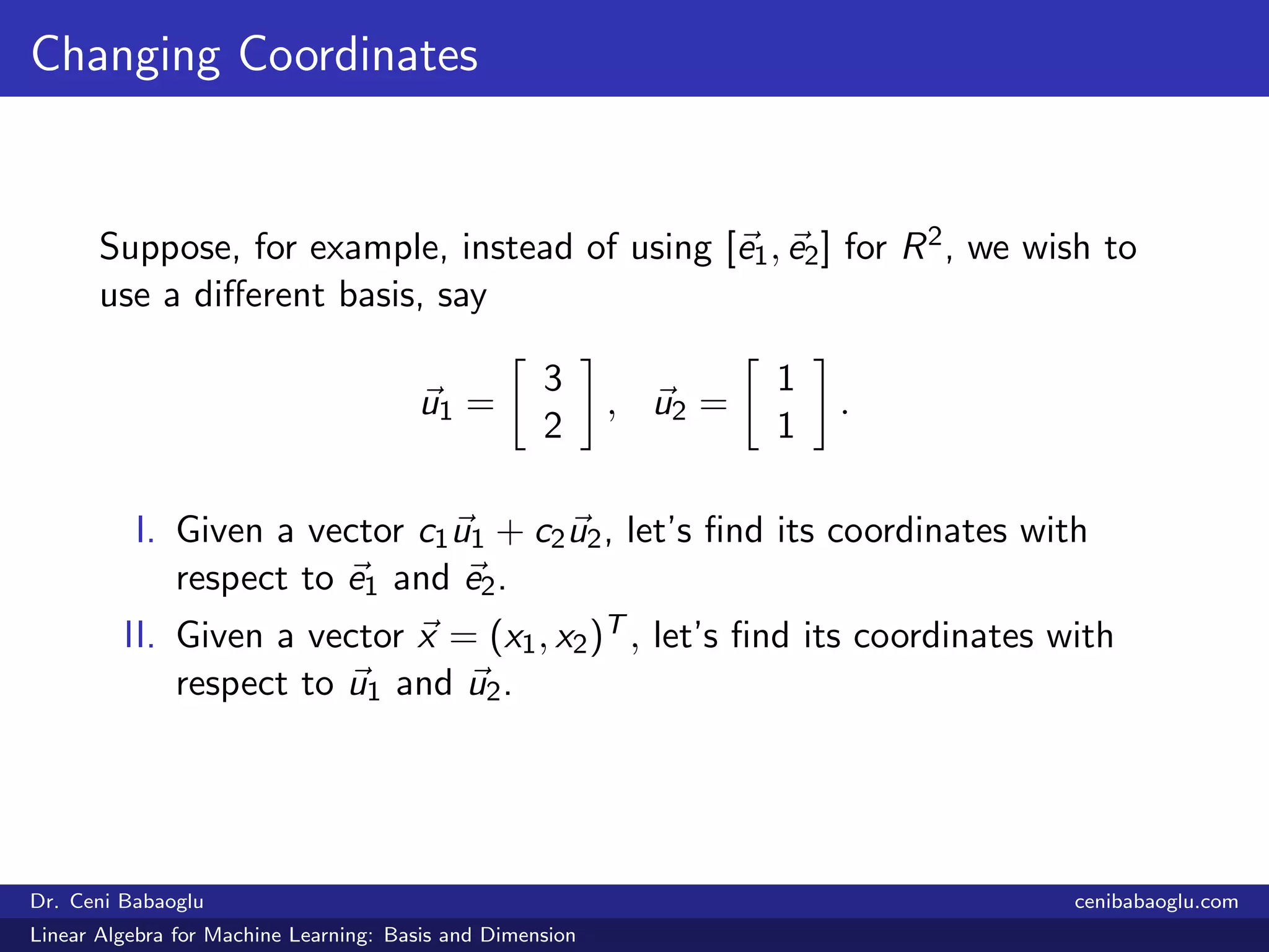 2. Linear Algebra for Machine Learning: Basis and Dimension | PDF