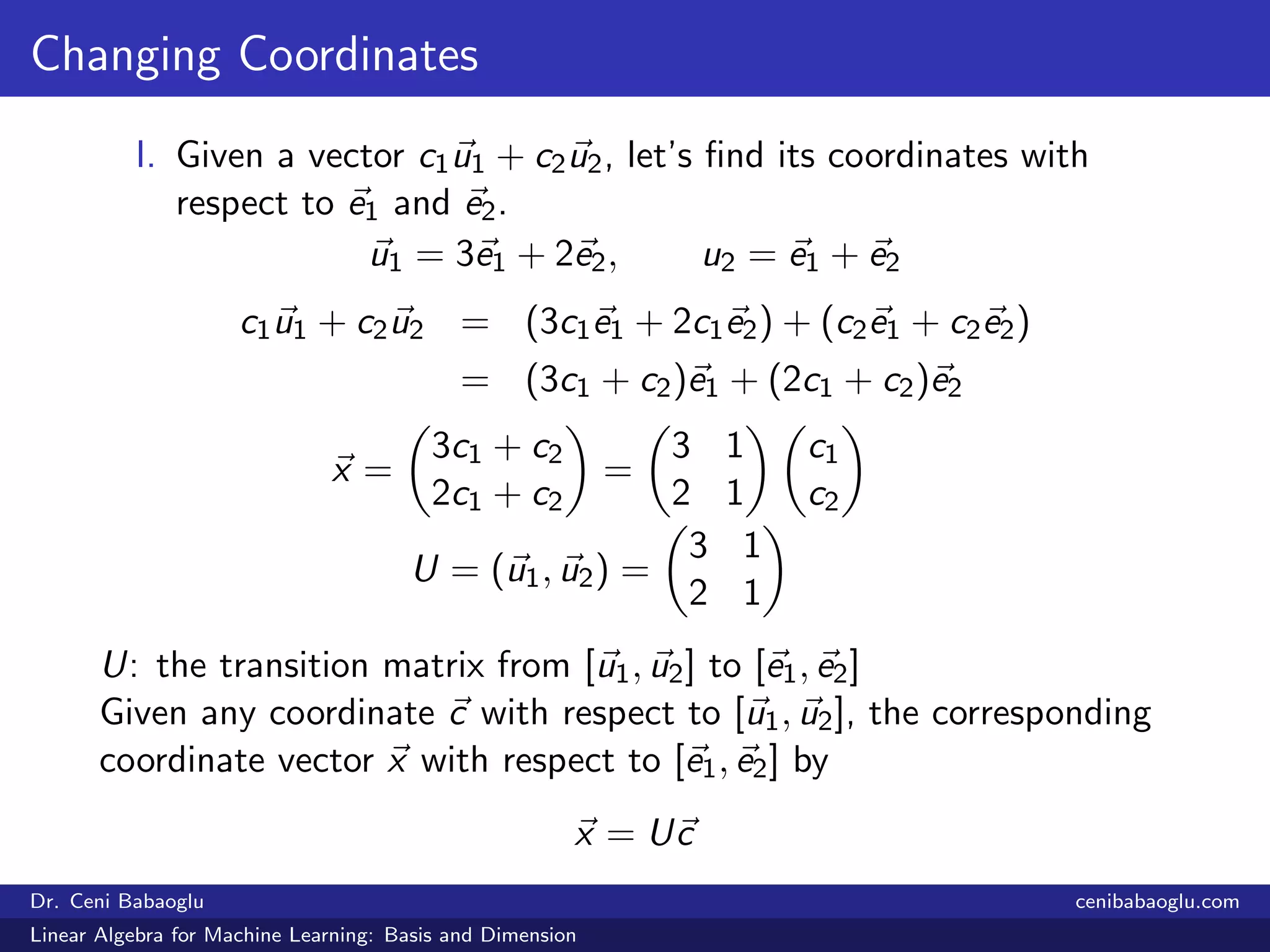 2. Linear Algebra for Machine Learning: Basis and Dimension | PDF