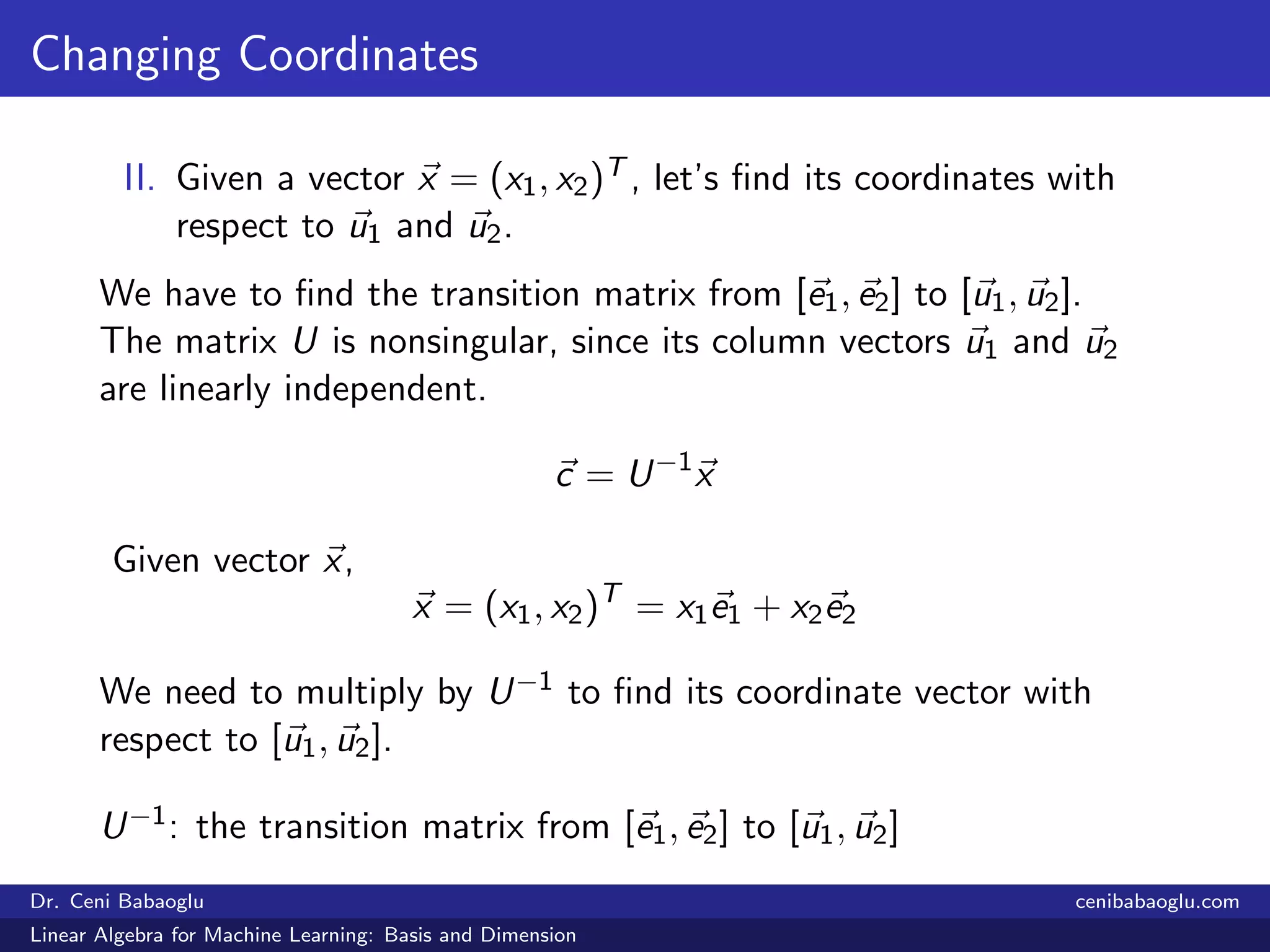 2. Linear Algebra for Machine Learning: Basis and Dimension | PDF