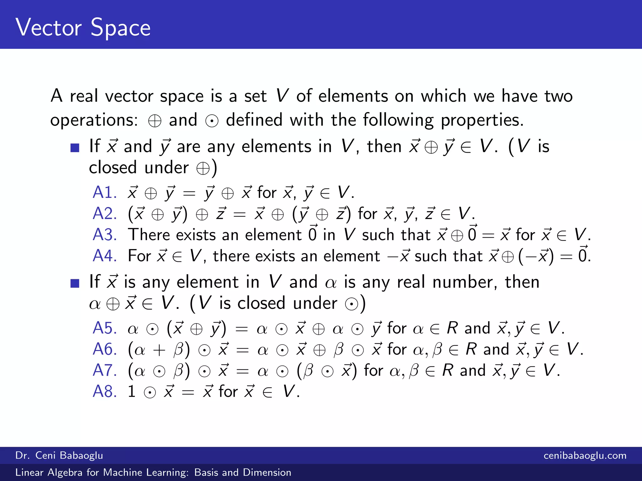 2. Linear Algebra for Machine Learning: Basis and Dimension | PDF