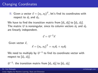 2. Linear Algebra for Machine Learning: Basis and Dimension | PDF