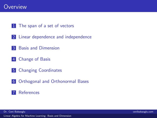 2. Linear Algebra for Machine Learning: Basis and Dimension | PDF | Programming Languages ...