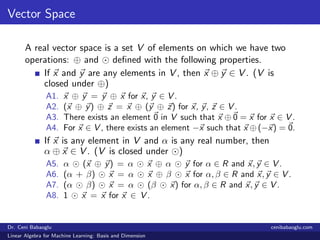 2. Linear Algebra for Machine Learning: Basis and Dimension | PDF