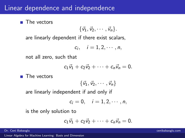 2. Linear Algebra for Machine Learning: Basis and Dimension | PDF | Programming Languages ...