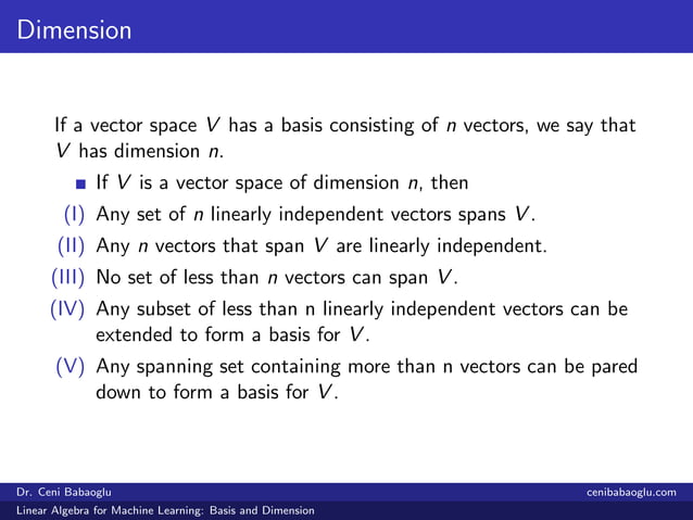2. Linear Algebra for Machine Learning: Basis and Dimension | PDF | Programming Languages ...