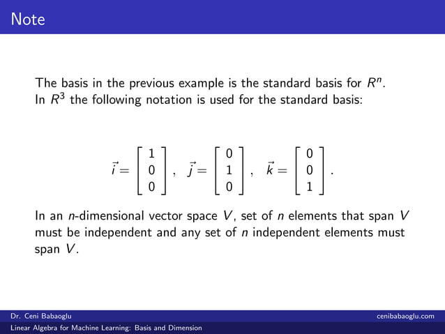 2. Linear Algebra for Machine Learning: Basis and Dimension | PDF | Programming Languages ...