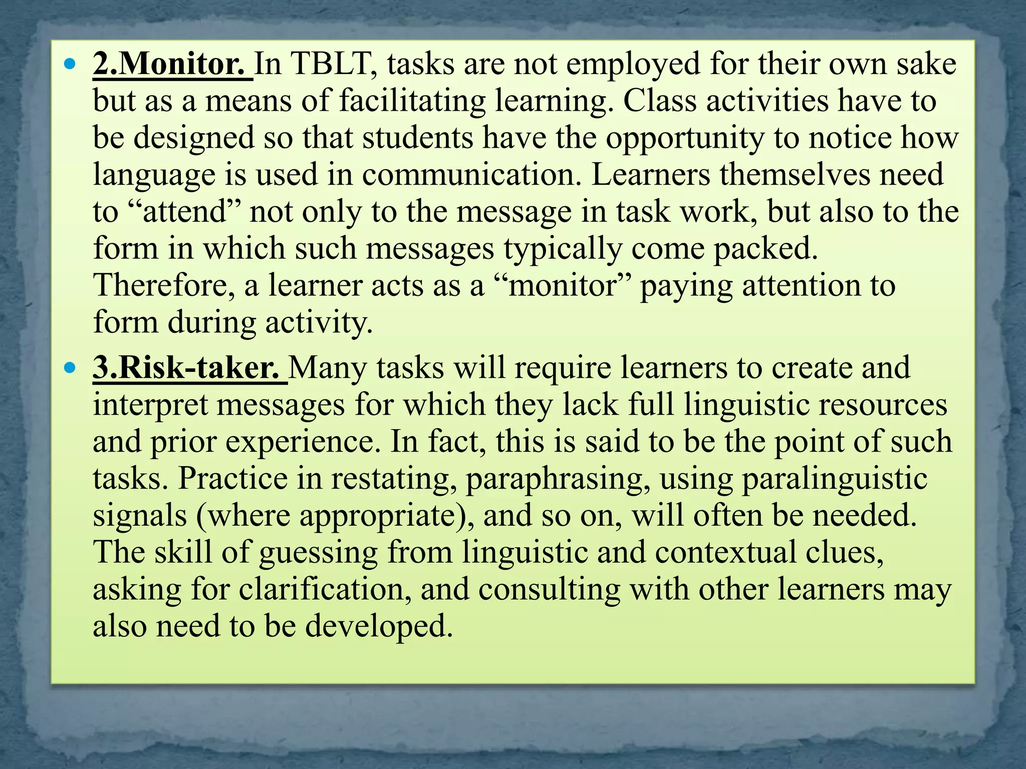 task based language teaching TBLT | PPTX