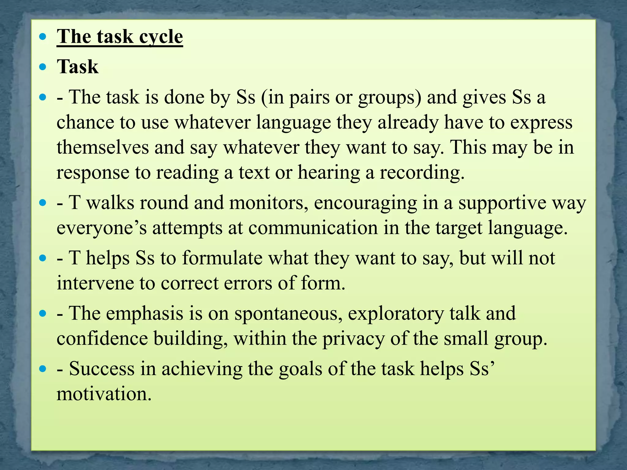 task based language teaching TBLT | PPTX