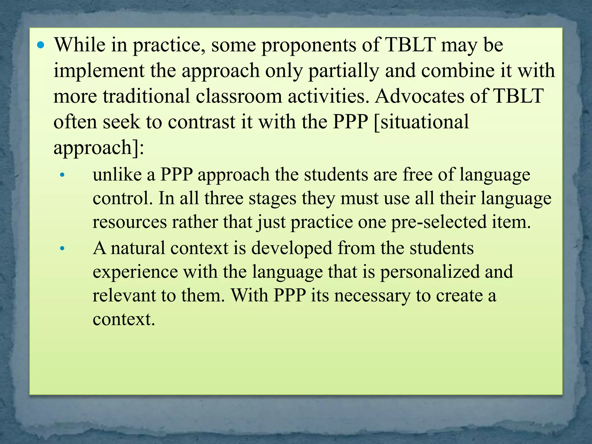 task based language teaching TBLT | PPTX