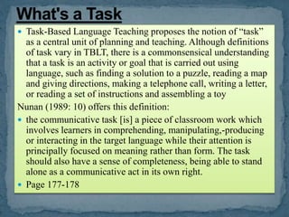 task based language teaching TBLT | PPTX