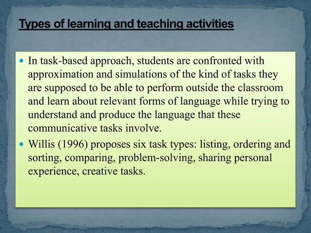 task based language teaching TBLT | PPTX