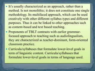 task based language teaching TBLT | PPTX