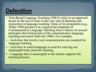 task based language teaching TBLT | PPT