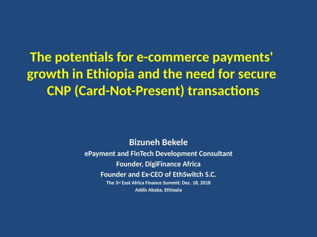 The potentials for e-Commerce payments' growth in Ethiopia and the need ...