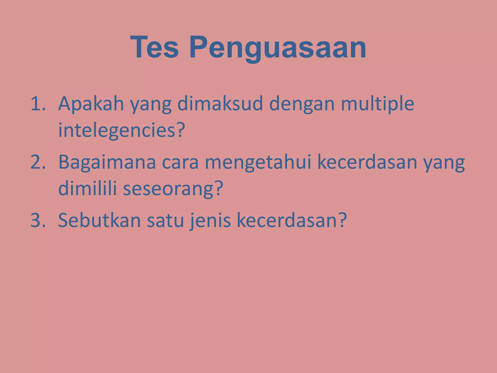 Teori Kecerdasan Jamak (Multiple Intelligences) | PPTX